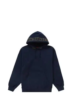 Supreme Jacquard Stripe Hooded Sweatshirt Navy Blue