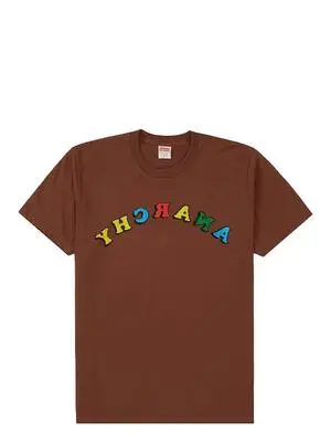 Supreme Jamie Reid Anarchy Tee Shirt - Brown