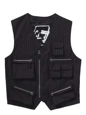 Supreme Jean Paul Gaultier Pinstripe Cargo Suit Vest - Black
