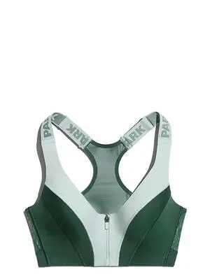 Adidas Ivy Park Medium Support Zip Bra - Green Tint/dark Green