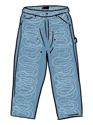 Supreme X Hysteric Glamour Snake Double Knee Denim Painter Pant - Blue