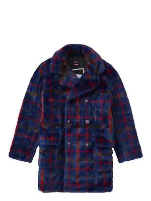 Supreme Jean Paul Gaultier Double Breasted Faux Fur Coat - Blue