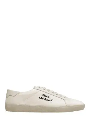 Saint Laurent Court Classic Sl/06 Low Distressed Sneakers - Cream
