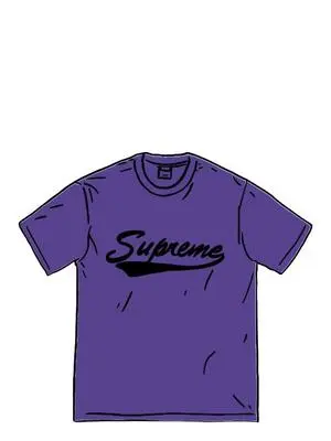 Supreme Intarsia Script Short Sleeve Top Purple
