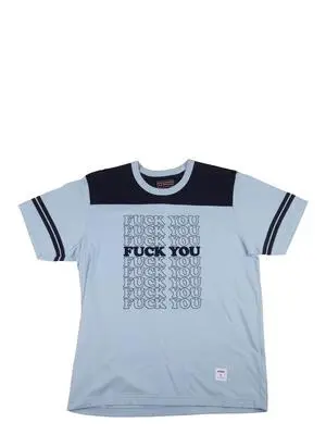 Supreme Hysteric Glamour Fuck You Football Tee Shirt - Light Blue