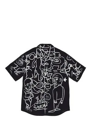 Supreme Daniel Johnston Rayon Short Sleeve Shirt - Black