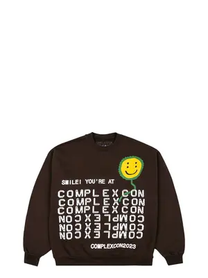 CACTUS PLANT FLEA MARKET X Complexcon Smile! Crewneck Sweatshirt - Dark Brown