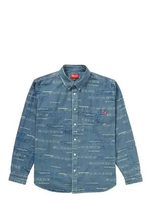 Supreme Dimensions Logo Denim Shirt - Blue