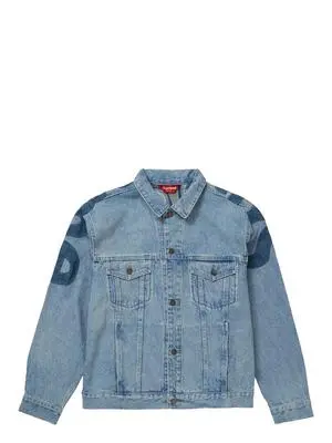 Supreme Inset Logo Denim Trucker Jacket - Washed Blue