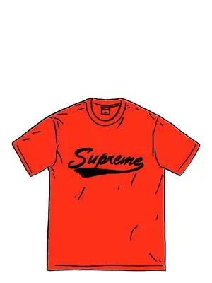 Supreme Intarsia Script Short Sleeve Top - Red