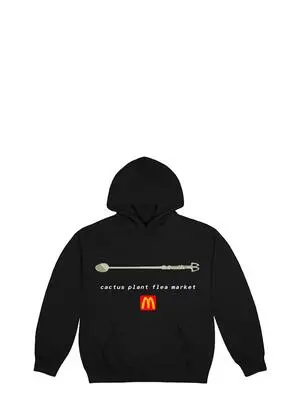 CACTUS PLANT FLEA MARKET X Mcdonald's Coffee Stirrer Hoodie - Black
