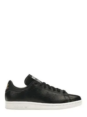 Adidas Stan Smith Cracked Leather Sneakers - Core Black/gold Metallic/cloud White