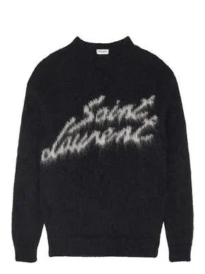 Saint Laurent 90s Mohair Sweater - Black White