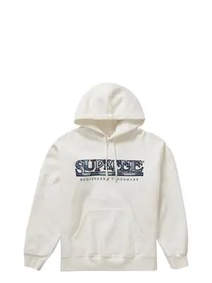 Supreme Denim Logo Hooded Sweatshirt - White