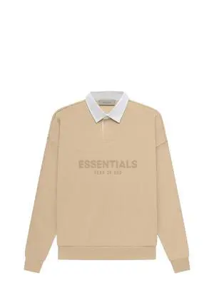 Fear Of God Essentials Waffle Henley Rugby - Sand