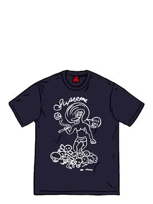 Supreme Daniel Johnston Kill Em All Tee Shirt - Navy Blue