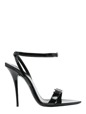 Saint Laurent Gippy Buckled Sandal Heels - Black