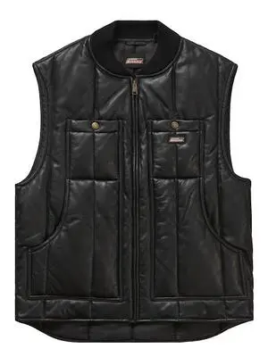 Supreme Dickies Leather Work Vest - Black