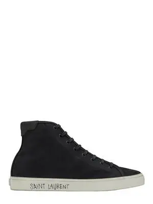 Saint Laurent Malibu Mid-top Sneakers - Black/white