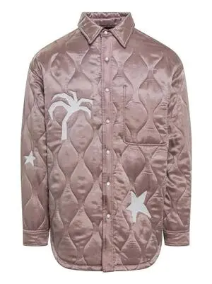 Palm Angels Life Is A Palm Quilted Overshirt - Beige