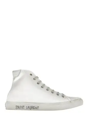 Saint Laurent Malibu Mid Top Sneakers - Optic White