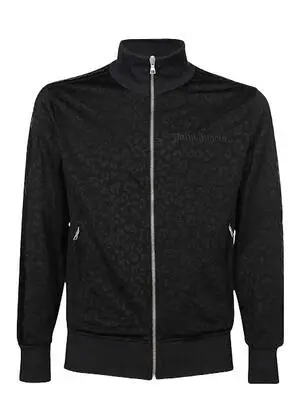 Palm Angels Leopard Print Track Jacket - Black