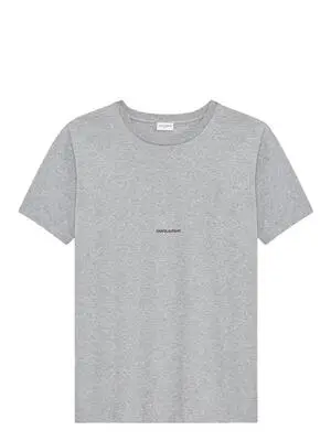 Saint Laurent Logo Rive Gauche T-shirt - Grey Rinse