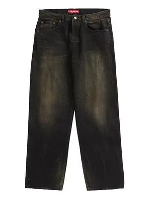 Supreme Distressed Loose Fit Selvedge Jean - Washed Black