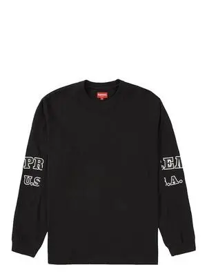Supreme Long Sleeve Cutout Top - Black