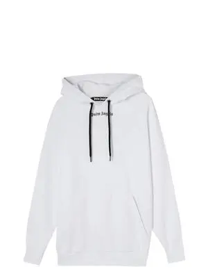 Palm Angels Logo Hooded Sweatshirt - White/black