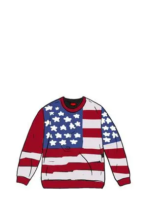 Supreme Digital Flag Sweater - Red