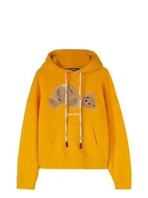 Palm Angels Pa Bear Hooded Sweatshirt - Ocher Yellow/brown