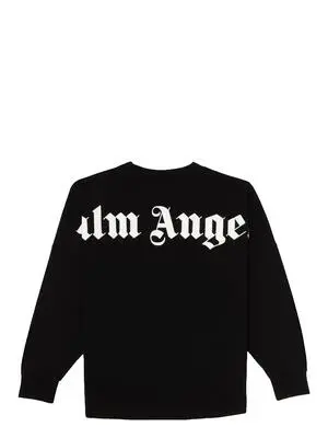 Palm Angels Logo Long Sleeve Tee Shirt - Black