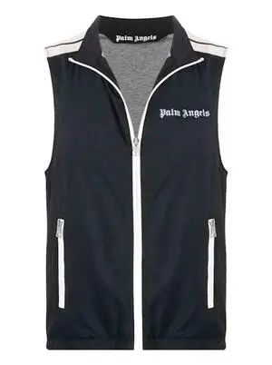 Palm Angels Logo-print Gilet - Black/white