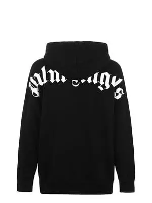 Palm Angels Logo Hooded Sweatshirt - Black