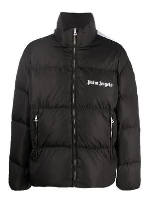 Palm Angels Logo Trim Down Jacket - Black/white