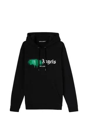Palm Angels Milano Sprayed Hoodie - Black/green