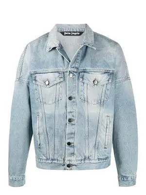Palm Angels Logo Denim Jacket - Light Blue