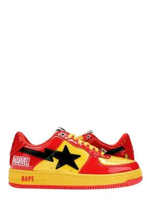 BAPE A Bathing Ape Bape Sta Marvel Comics Iron Man Sneakers Red/yellow