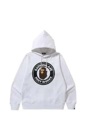 A BATHING APE Busy Works Pullover Hoodie - White