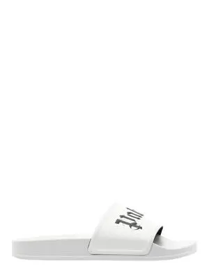 Palm Angels Logo Slide - White/black