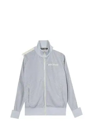 Palm Angels Lurex Track Jacket - Silver/off/white
