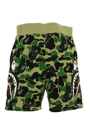 A BATHING APE Abc Camo Side Shark Sweat Shorts - Green