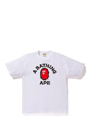 A BATHING APE Brush College Tee Shirt - White