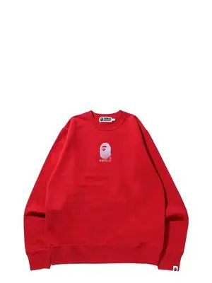 A BATHING APE Embroidery Crewneck Sweatshirt - Red