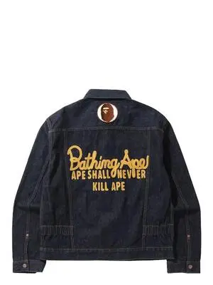 A BATHING APE Champion Denim Jacket - Indigo