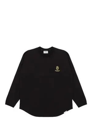 A BATHING APE Black Paisley Logo Long Sleeve Tee Shirt - Black Yellow