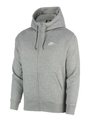 Nike Sportswear Club Fleece Fullzip Hoodie - Dark Grey Heather/matte Silver/white
