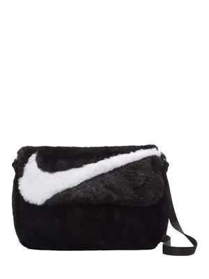 Nike Sportswear Futura 365 Faux Fur Crossbody Bag - Black/white