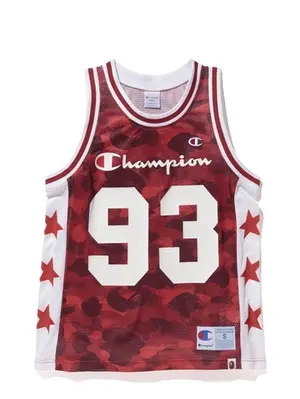 BAPE Champion Camo Mesh Tank Top - Red